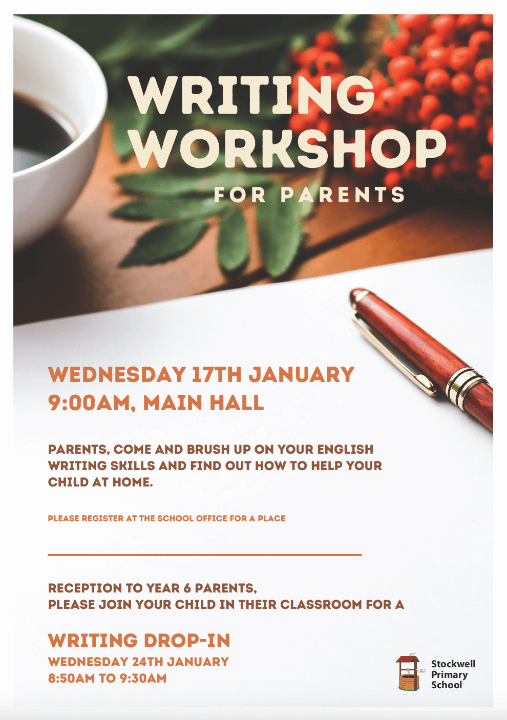 Parent Writing Workshop 17th January 2024 - Stockwell Primary
